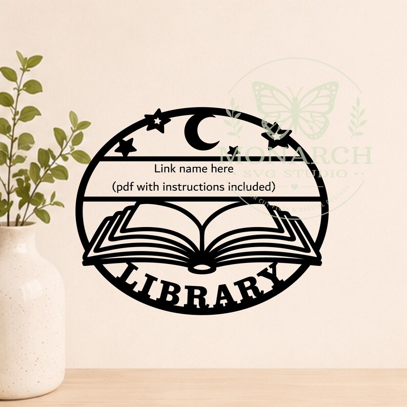 Personalized Library Name Sign SVG, Reading Corner Decor, Laser Cut ...