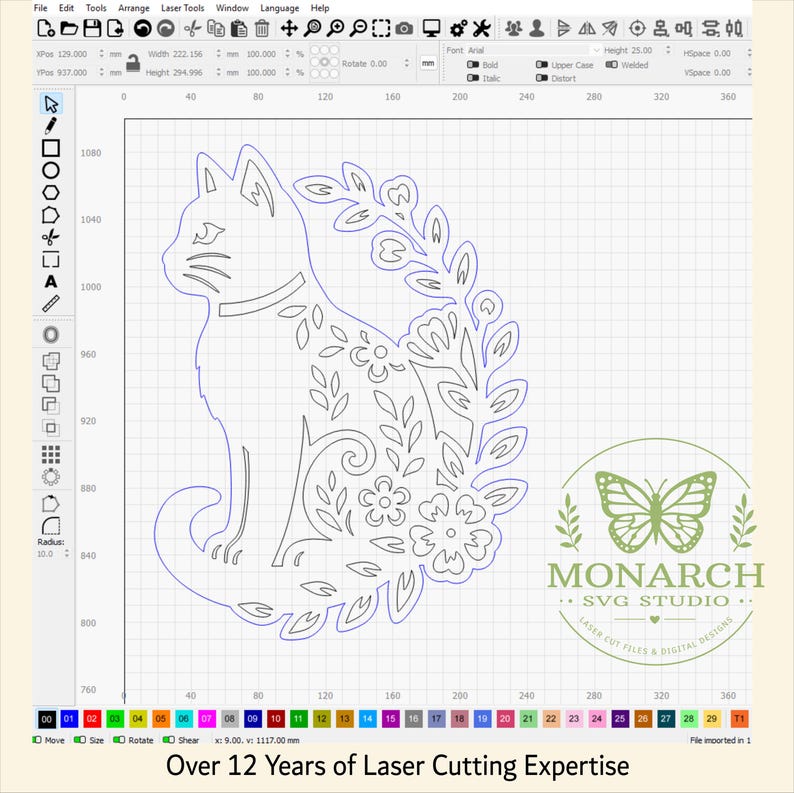 Floral Cat Wall Art SVG, Cat Lover Laser Cut File, Decorative Home ...