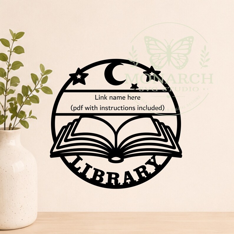 Personalized Library Name Sign SVG, Reading Corner Decor, Laser Cut ...