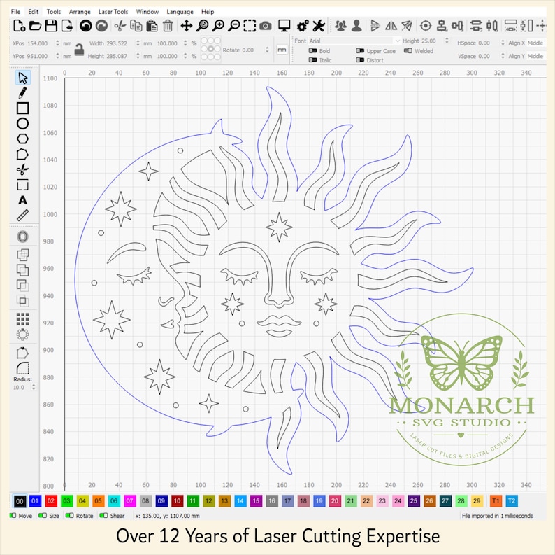 Celestial Sun Moon Wall Art SVG, Boho Moon Decor for Laser Cutting ...