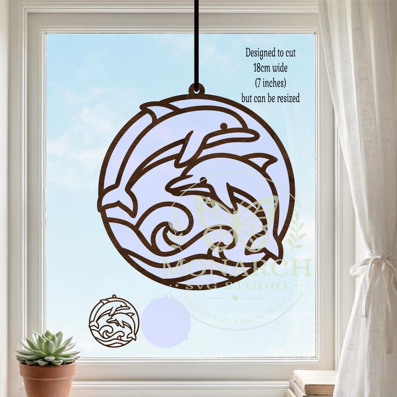 Ocean Suncatcher SVG Bundle, Coastal Ornament Laser Cut Files, Turtle ...