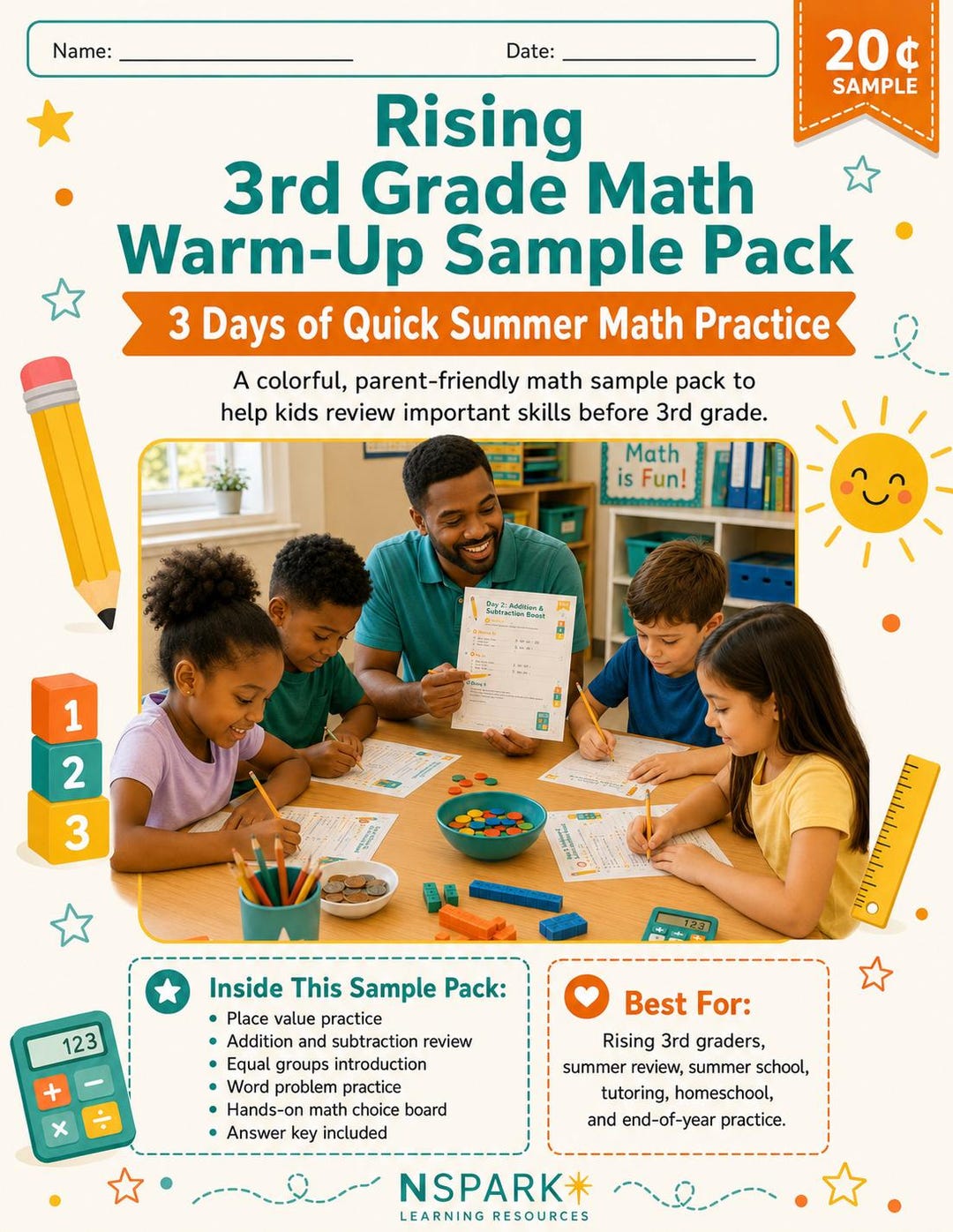 Sample Packet Rising 3rd Grade Math Warm-up - Etsy