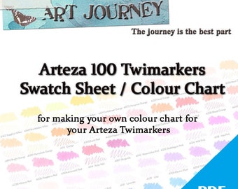 Chromatek 30 Gel Pens Colour Chart Swatch Sheet | Printable Colouring ...