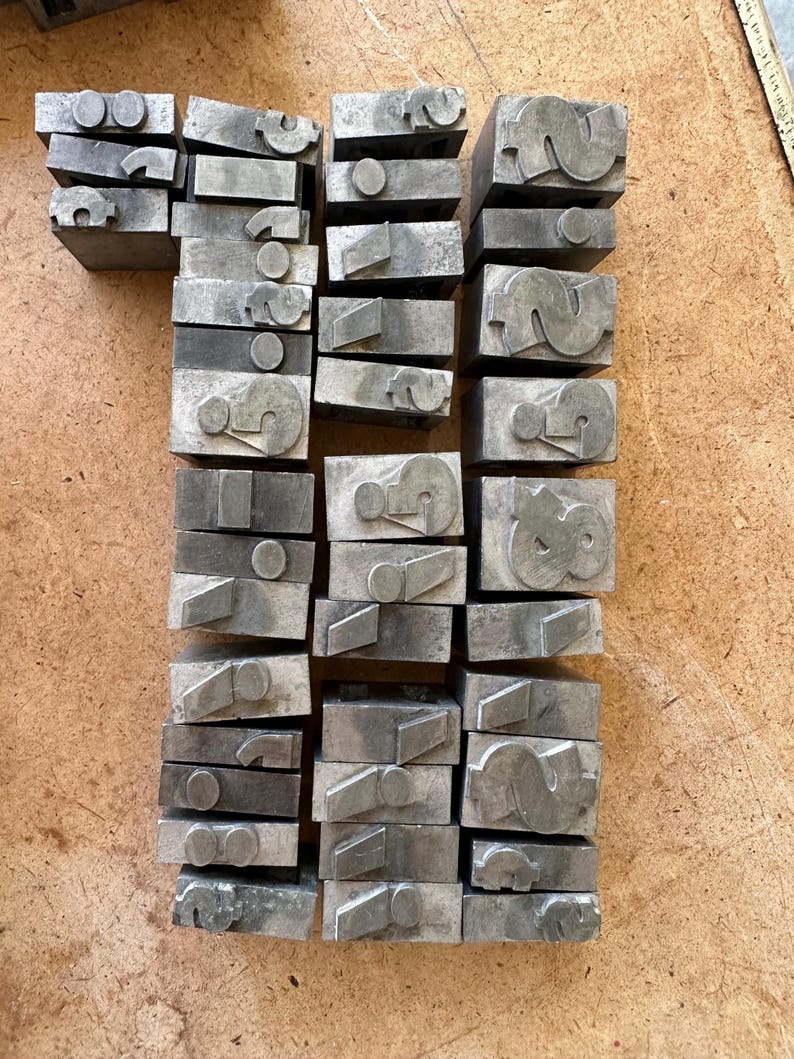 Bulk Lot Metal Letter Press Letters & Symbols - Etsy