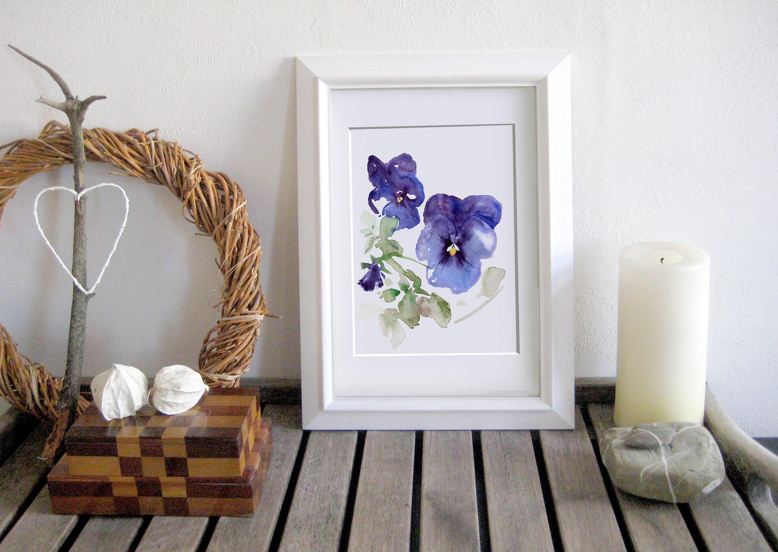 Pansies Watercolor Print FLOWERS GICLEE Violets Print - Etsy