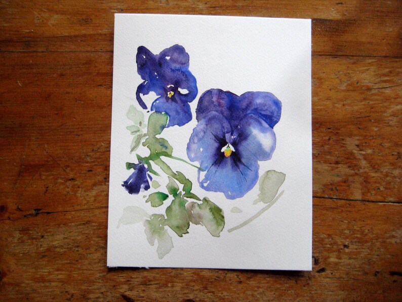 Pansies Watercolor Print FLOWERS GICLEE Violets Print - Etsy