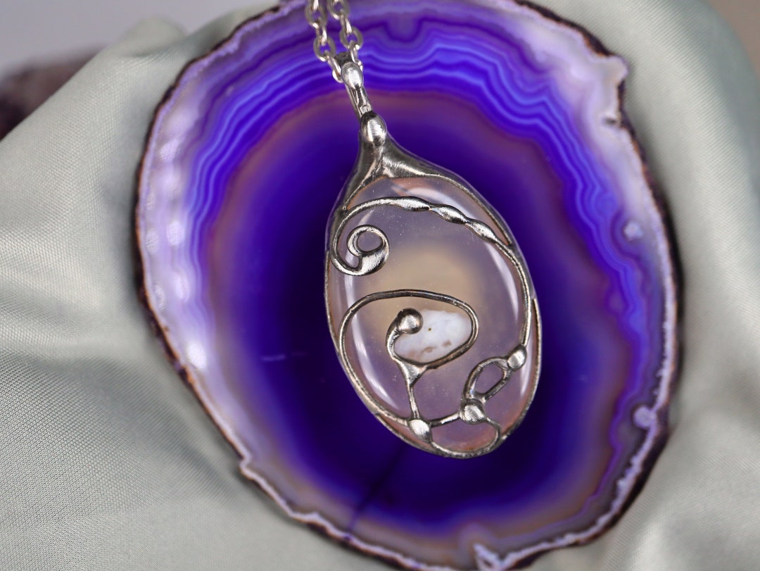 Valentines Day Gift, Space Quartz Necklace, Art Nouveau Jewelry Space ...