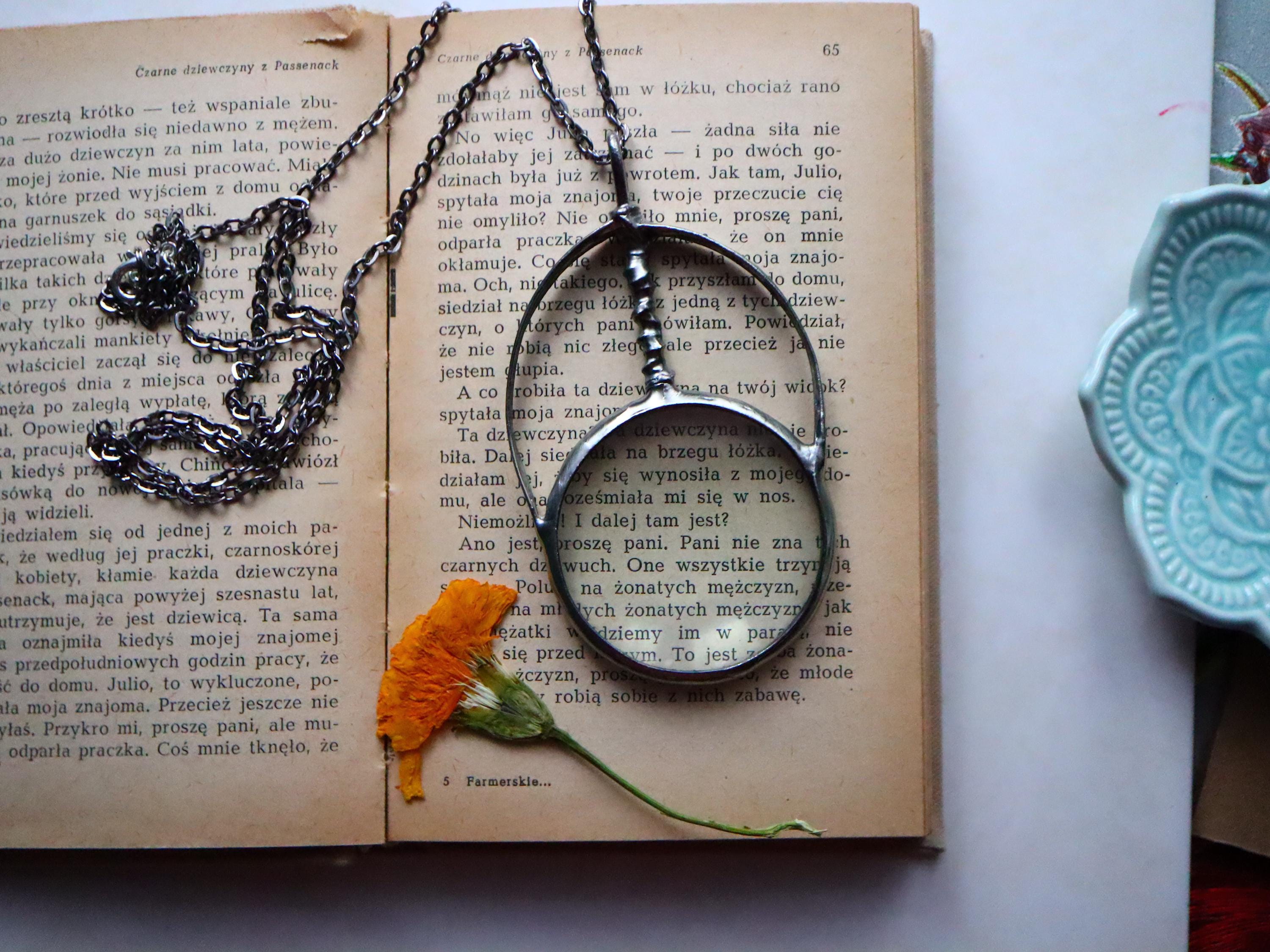 Magnifying Glass Necklace: 10x Loupe Pendant, Artistic Vintage Style - Etsy