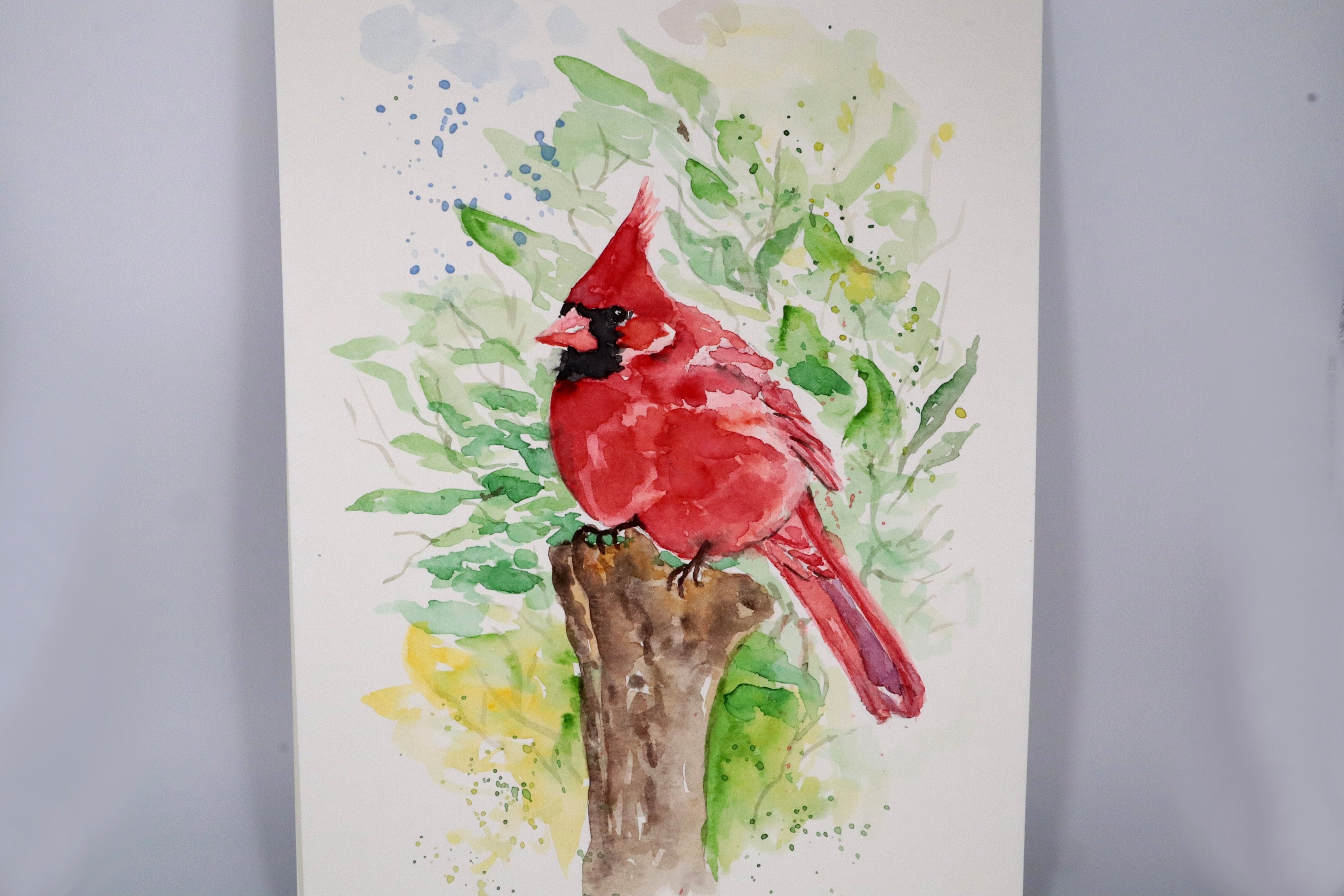 Simple Red Bird Painting