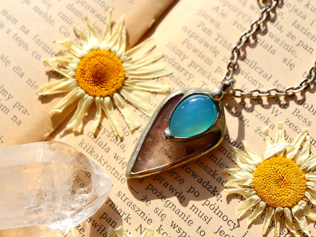 Collier Red Moss Lepidolite, collier cadeau, pendentif original ...