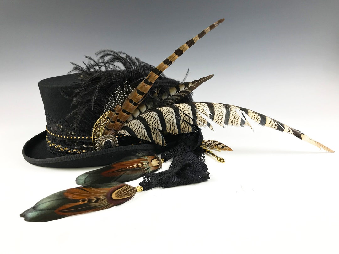 Sleepy Hollow Top Hat: Gothic Feathered Festival Hat - Etsy