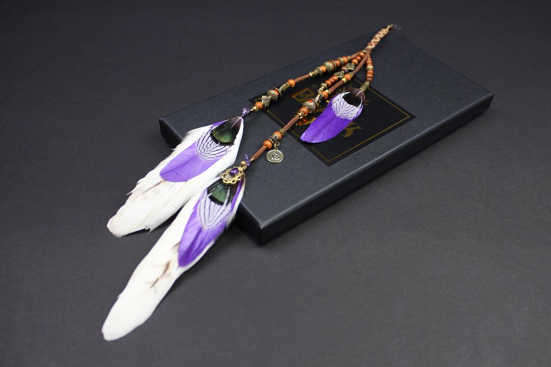 The Purple Rain Triple Layer Feather Hair Clip - Bohemian Hippie Rock N ...