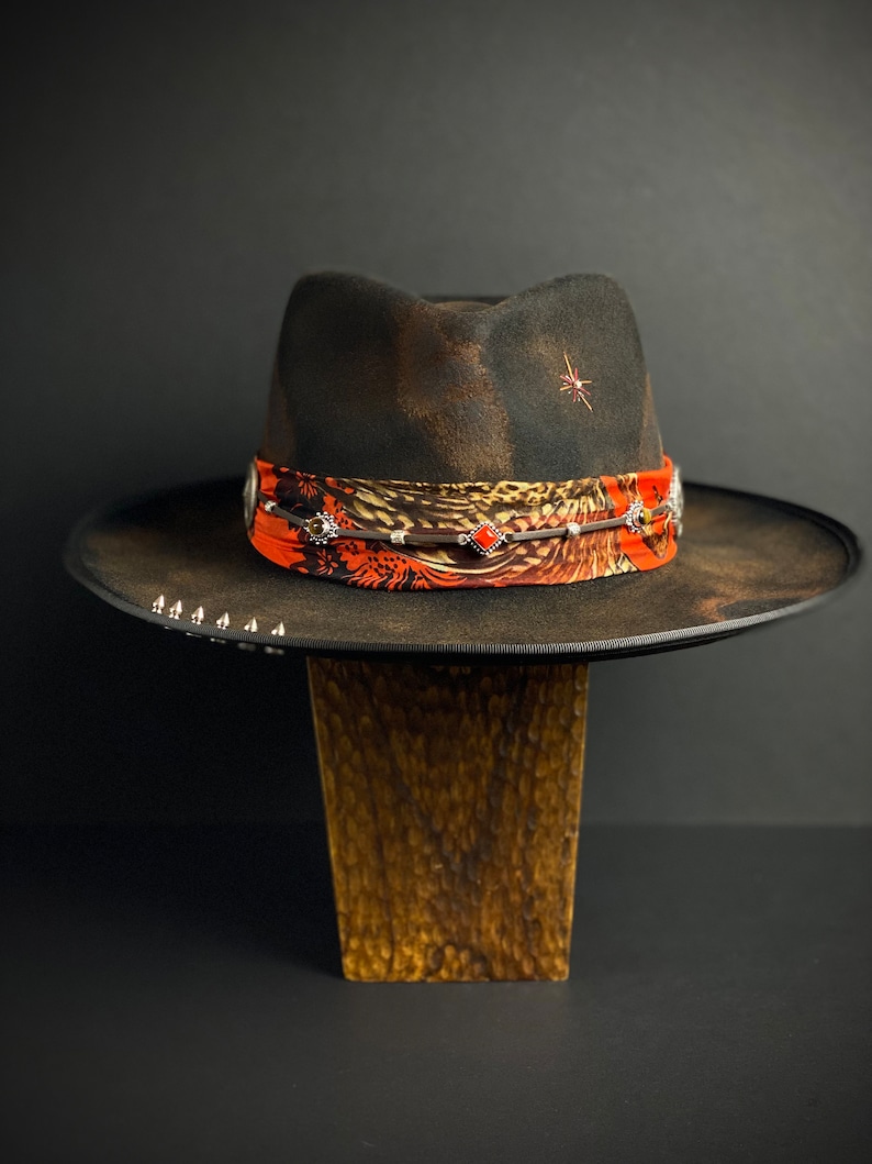 Rebirth Fedora: Wool Felt Hat With Phoenix Silk Band - Etsy