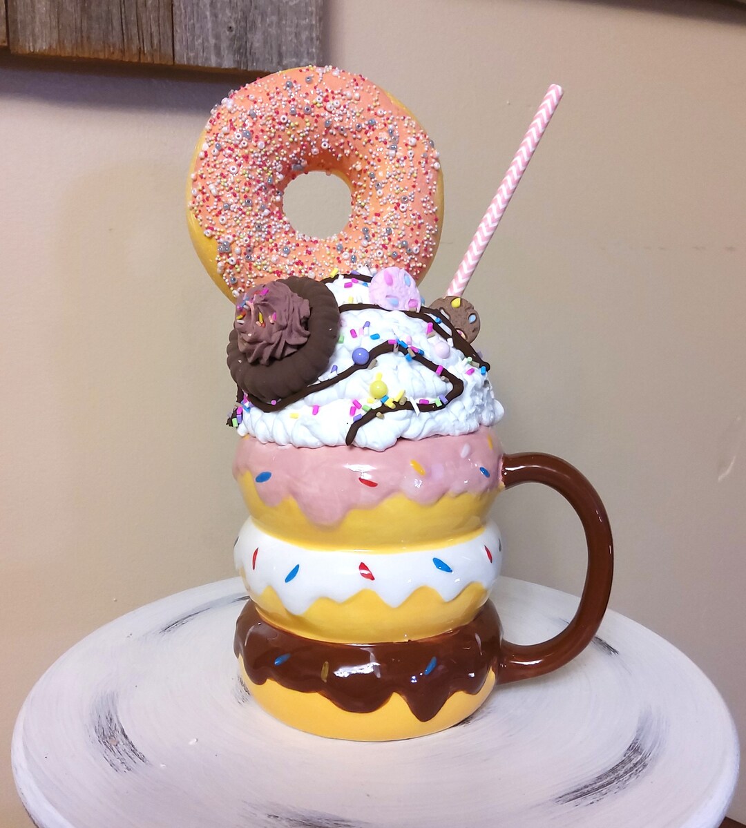 Large Donut Mug, Fake Food, Decor, Summer, - Etsy