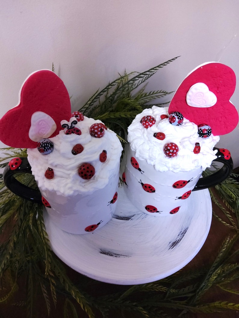 Fake Bake Ladybug Mugs Tiered Tray Decor - Etsy