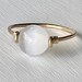 Gemstone Ring Birthstone Ring Selenite Hammered Gold Filled Ring Gold ...
