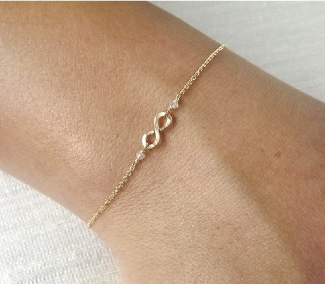 Hammered Gold Filled or Sterling Infinity Bracelet Infinity - Etsy