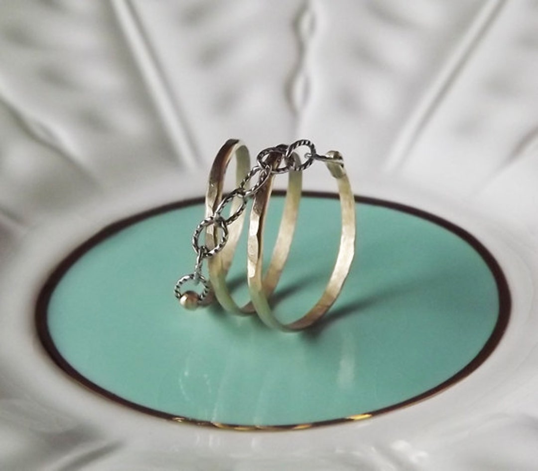 Gold Filled and Sterling Chain Coil Ring Hammered Gold Filled Ring ...