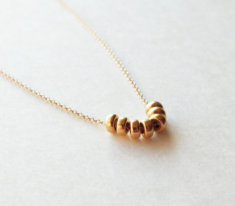 Seven Gold Filled Bead Necklace Mix Metal Necklace Gold - Etsy