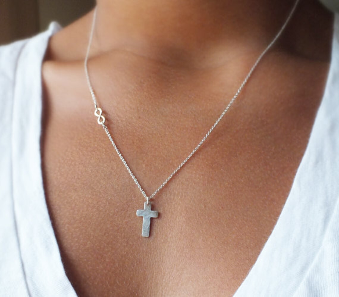 Gold Cross and Infinity Necklace Infinity Necklace Gold | Etsy