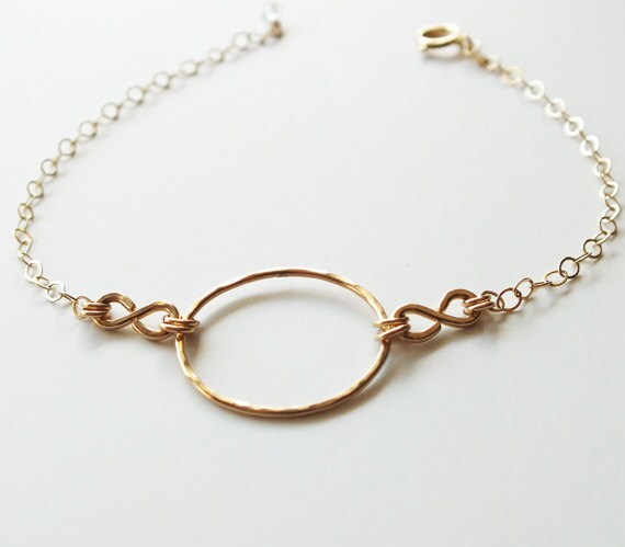 Gold Filled Infinity and Eternity Bracelet - Gold Circle Bracelet ...