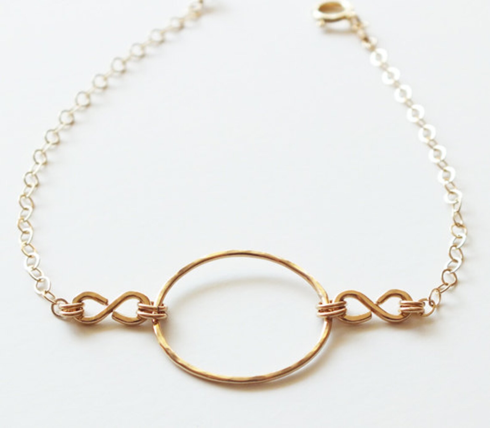 Gold Filled Infinity and Eternity Bracelet - Gold Circle Bracelet ...