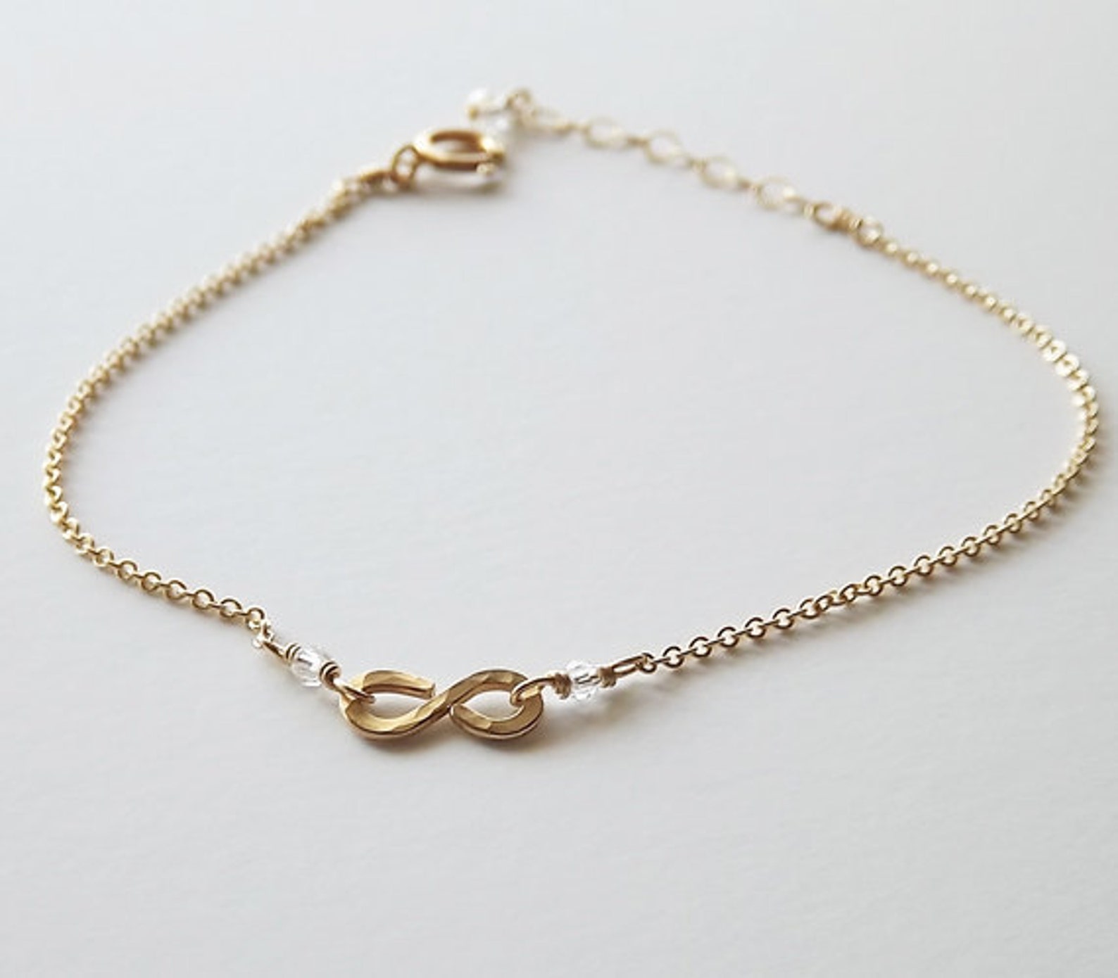 Hammered Gold Filled or Sterling Infinity Bracelet - Infinity Bracelet ...