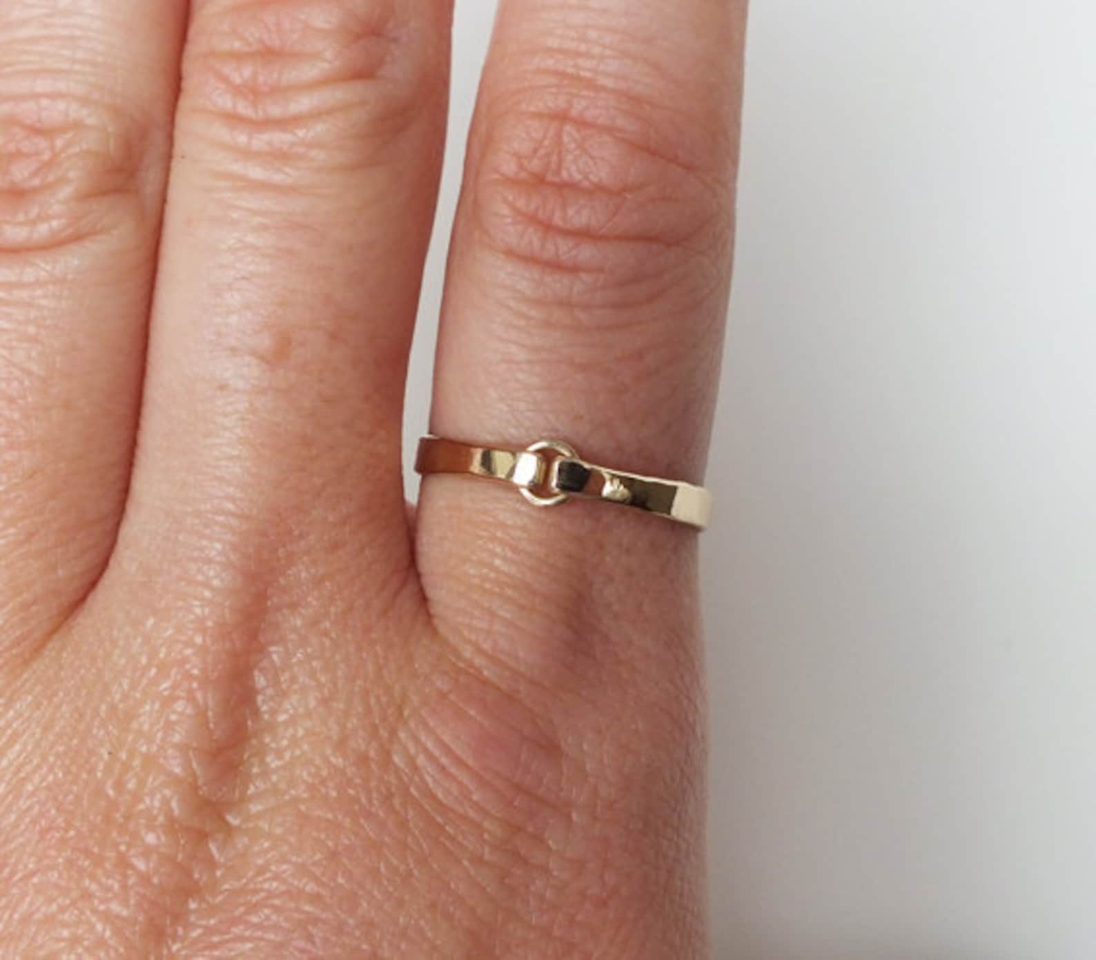 Heavy Gauge Hammered Gold Filled Ring Gold Ring Stacking Rings Wedding ...