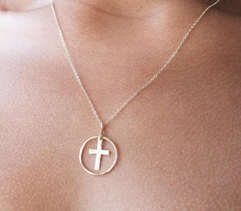 Gold Cross Eternity Necklace Gold Pendant Necklace - Etsy