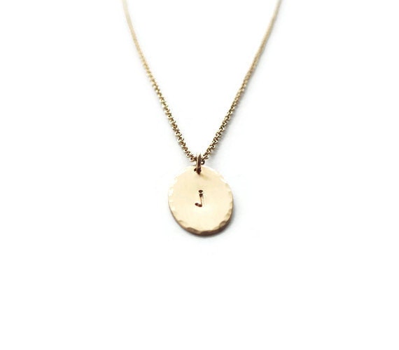 Personalized Gold Oval Necklace Initial Gold Filled Necklace | Etsy