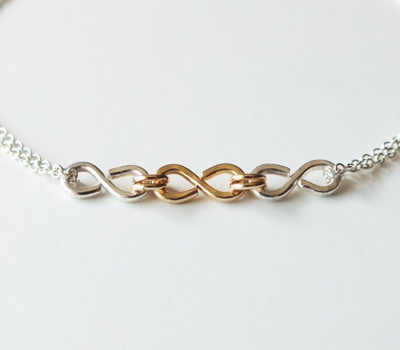 Gold Filled and Sterling Infinity Bracelet Triple Infinity | Etsy