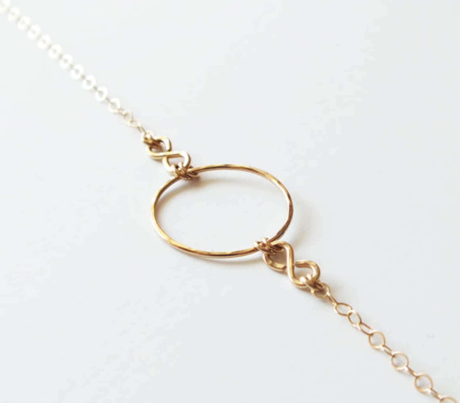 Gold Filled Infinity and Eternity Bracelet - Gold Circle Bracelet ...