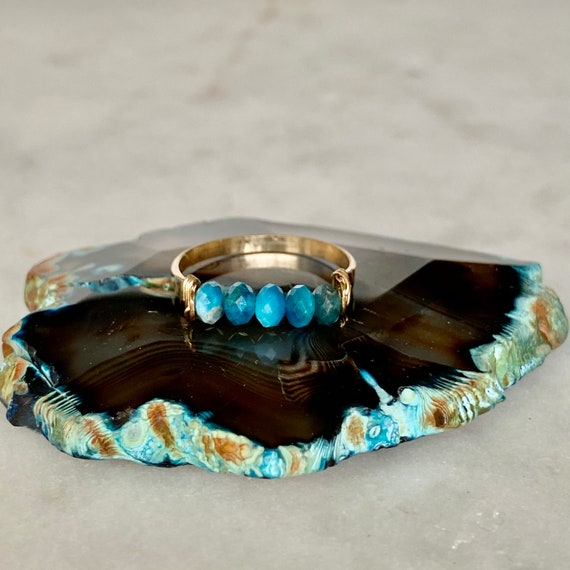 Stacking Rings Gemstone Ring Heavy Gauge Hammered Gold | Etsy