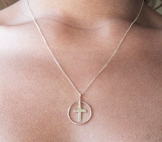 Gold Cross Eternity Necklace Gold Pendant Necklace | Etsy