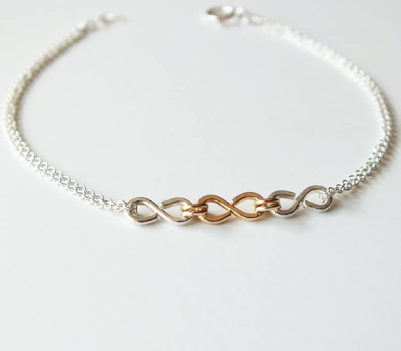 Gold Filled and Sterling Infinity Bracelet Triple Infinity - Etsy