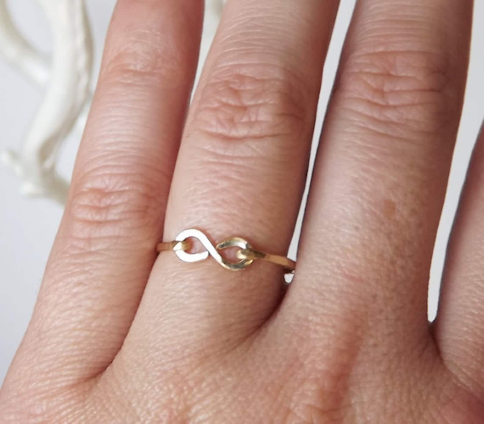 Hammered Gold Filled or Sterling Infinity Band - Gold Ring - Stackable ...
