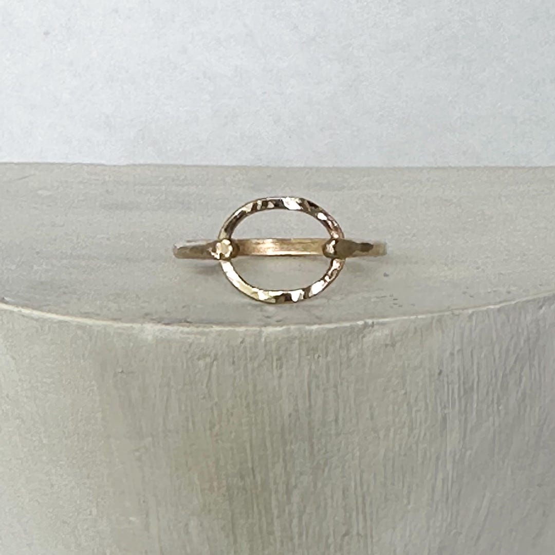 Hammered Oval Gold Filled Ring - Stacking Rings - Gold Ring - Gold Band ...