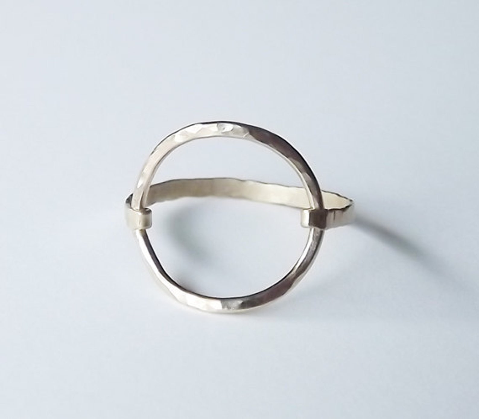 Stacking Rings Geometric Rings Hammered Large Circle Gold - Etsy