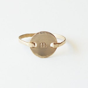 Personalized Gold Ring Initial Gold Filled Ring Gold Circle Ring ID ...