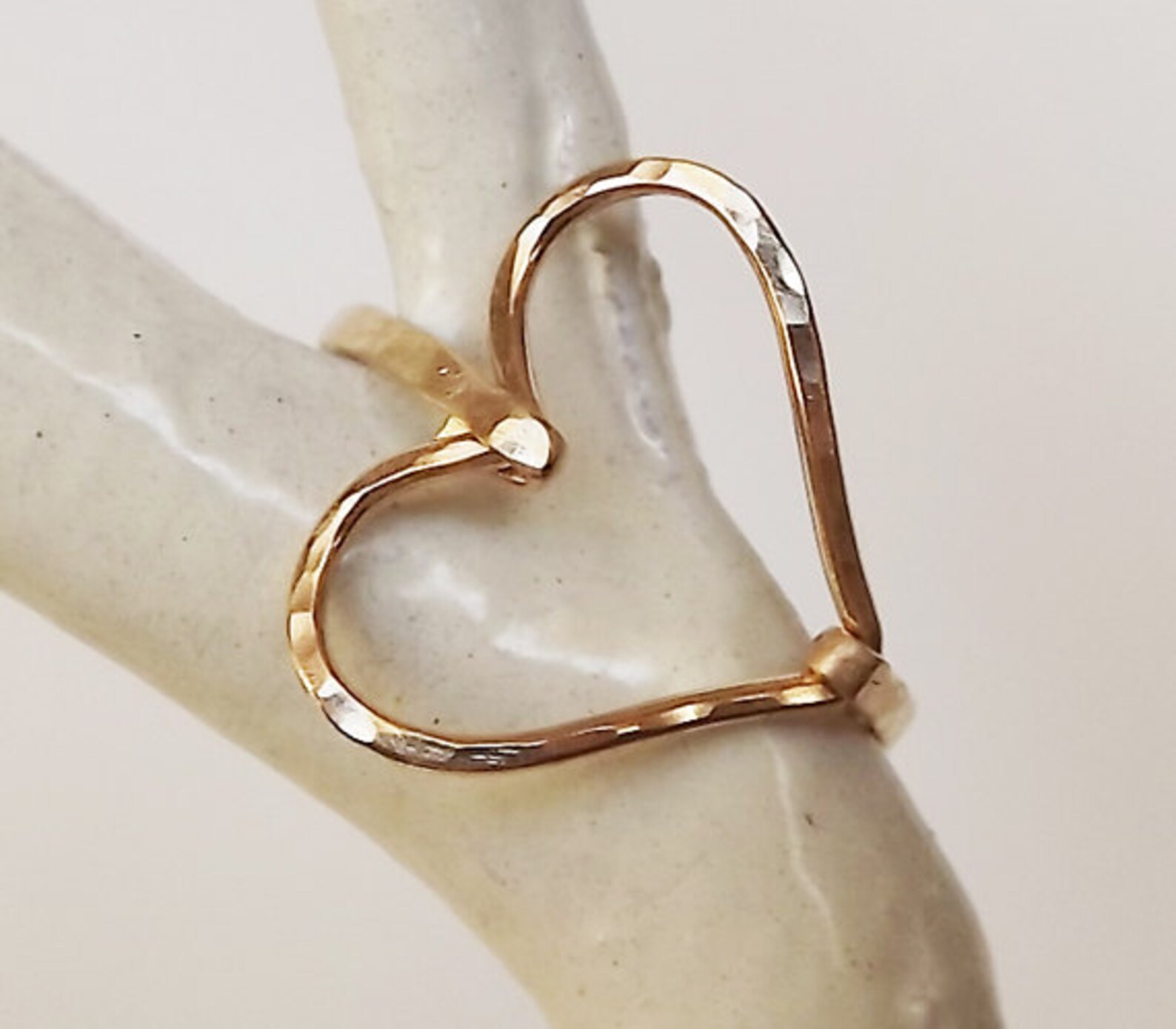 Silver Heart Ring Sideways Heart Sterling Ring Heart Ring | Etsy