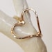 Hammered Sideways Heart Sterling Ring Heart Ring Sterling Ring Silver ...