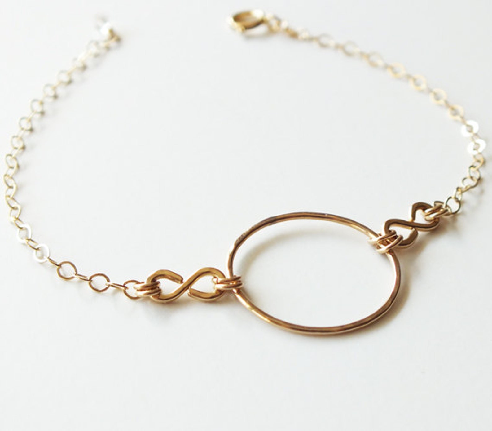 Gold Filled Infinity and Eternity Bracelet - Gold Circle Bracelet ...