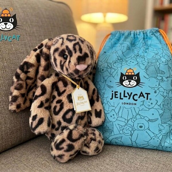 Jellycat Leopard Bunny - Etsy UK
