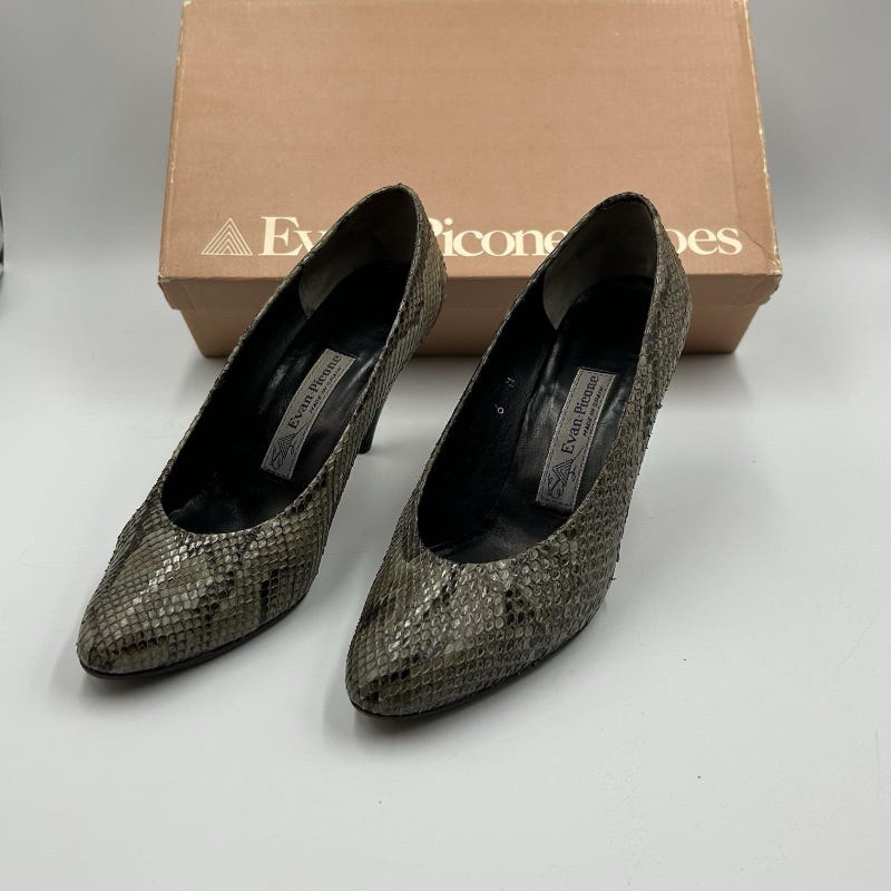 Faux Snake Skin Heels - Etsy