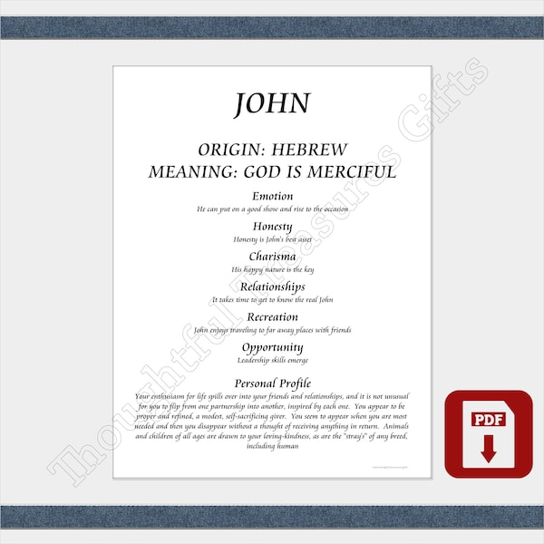 First Name Meaning - Etsy