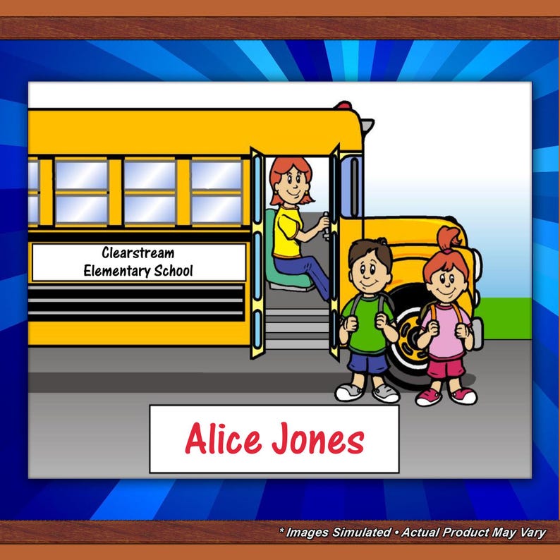 School Bus Driver Personalized Cartoon Print - Etsy