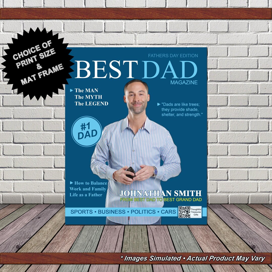 Best Dad Personalized Magazine Cover Print - Etsy