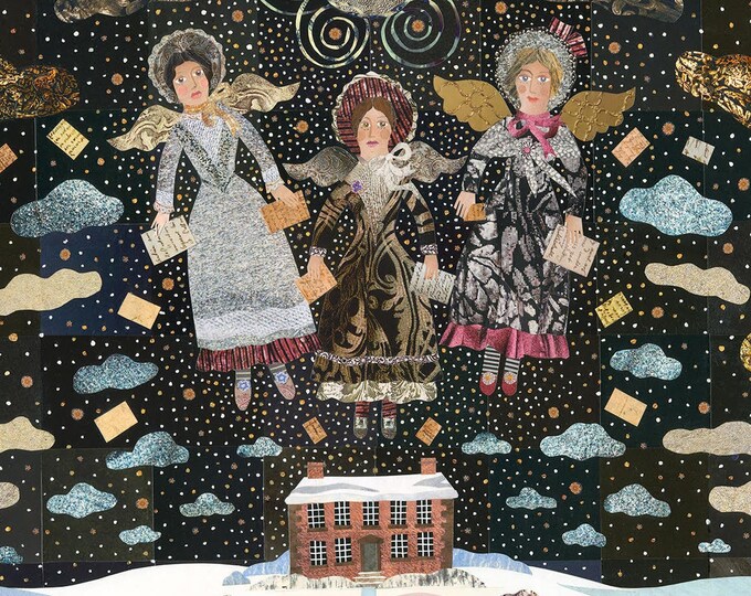 BRONTE SISTERS Fantasy Christmas Holiday Card·bronte Parsonage·writers ...
