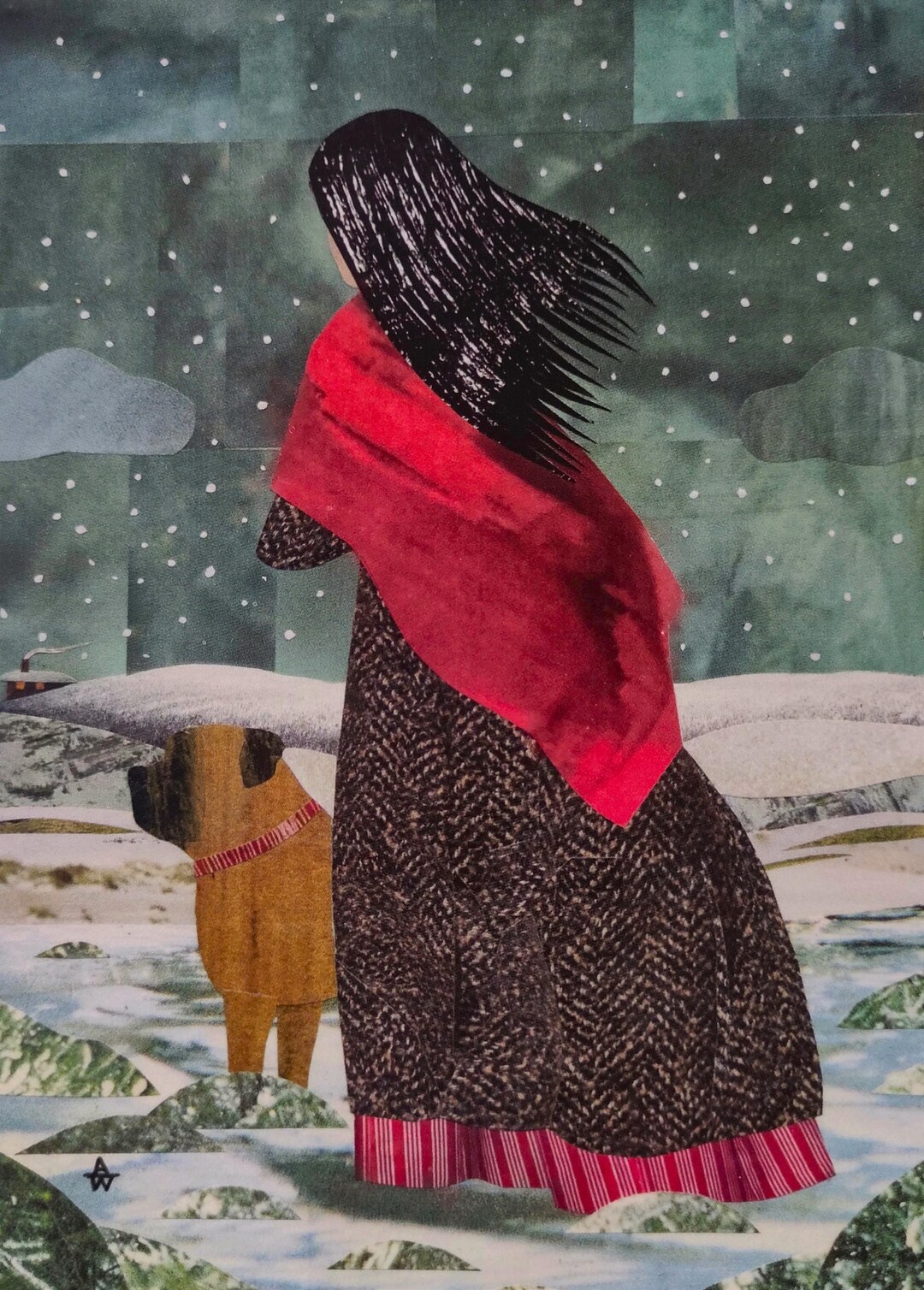 BRONTE SISTERS Christmas Holiday Card, Emily Bronte and Keeper ...