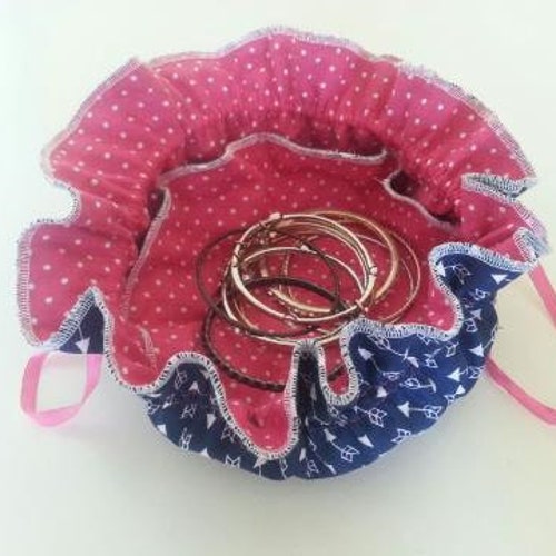 Jewelry Pouch Pattern Fabric Flower Drawstring Bag Pattern - Etsy